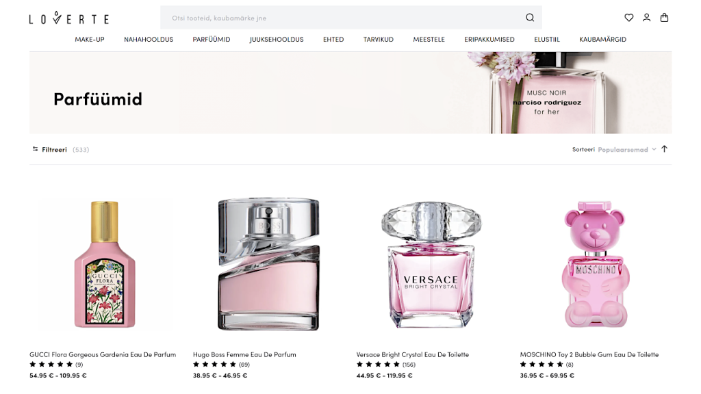 Loverte – Magento 2 PWA e-pood – Lumav Commerce
